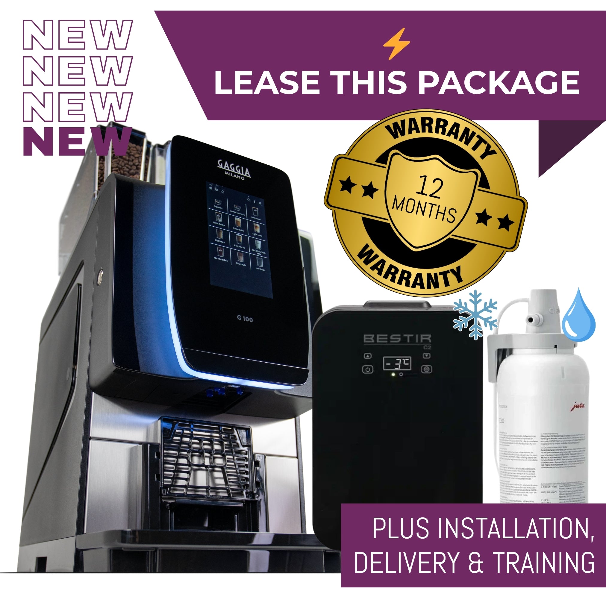 Gaggia G100 Package | Fresh Milk, Bean-to-Cup Coffee Machine | Buy or Lease