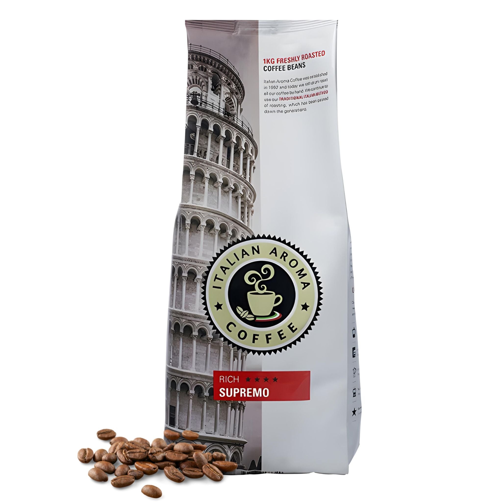 Italian Aroma SUPREMO Coffee Beans | Smooth, Complex & Versatile | 1kg ...